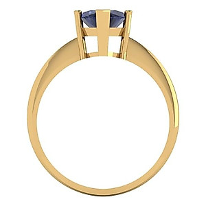 Clara Pucci 2.50 ct Marquise Cut Custom Engraving Blue Sapphire Engagement Wedding Solitaire W/Accent Ring 18K Yellow Gold Size 8.5