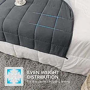 Deconovo Weighted Blanket 100% Cotton Heavy Blanket Filled with Glass Beads (60 x 80 inch | 15 lbs)