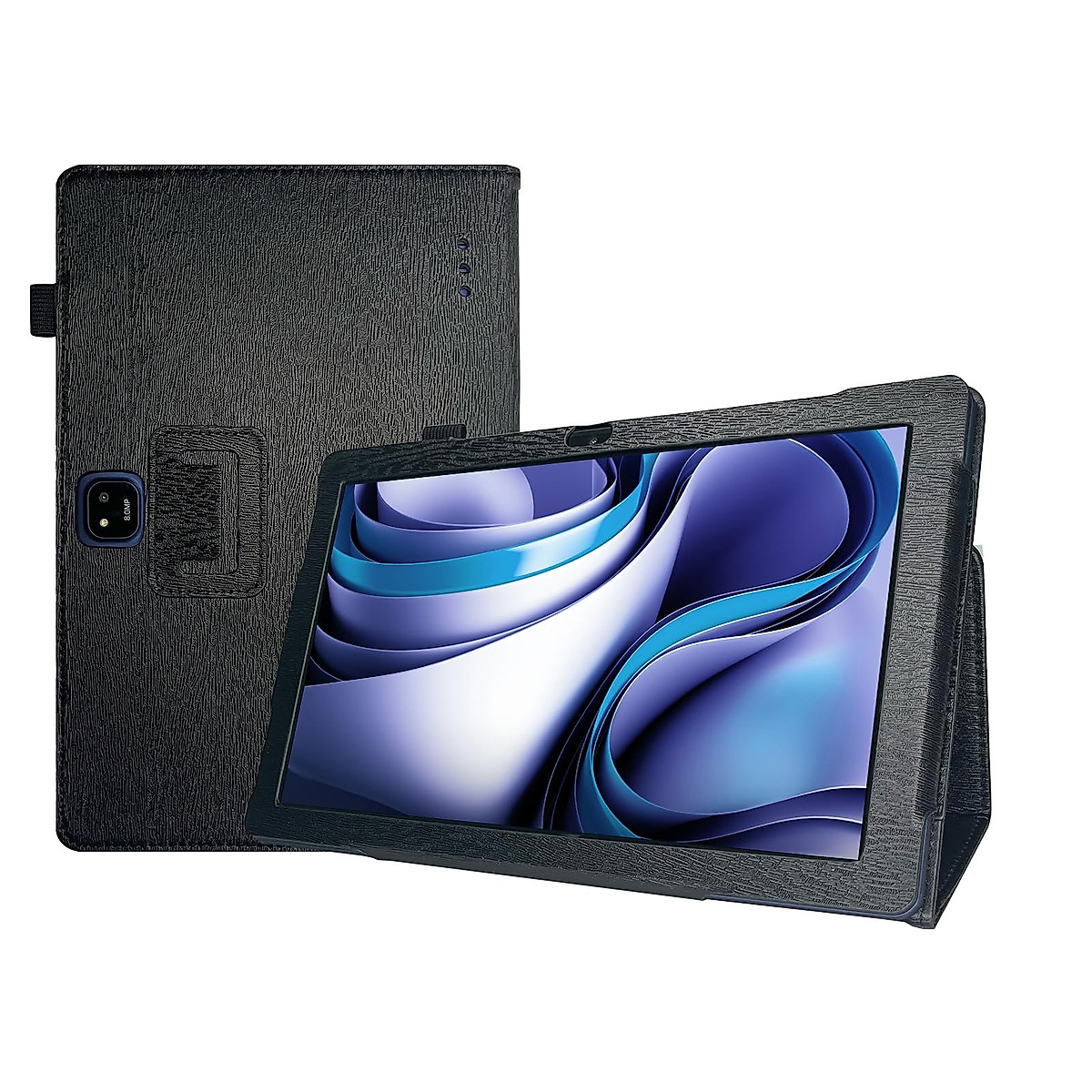 (for BLU M10L Pro M0214UU, Middle Camera) Transwon Case for BLU Products M10L Pro M0214UU Tablet with Rear Camera in The Middle (Looking at The Back) - Black