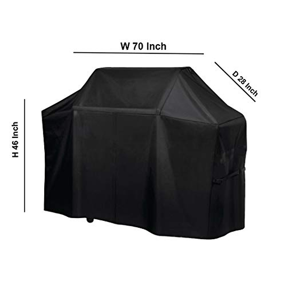 BBQ Barbecue Grill Cover 70" W x 28" D x 46" H Suitable for Most Brinkmann, Members Mark, Ducane Brands of Grills - 600D Oxford Fabric is Waterproof with Covered Dual Handles & Side Buckles