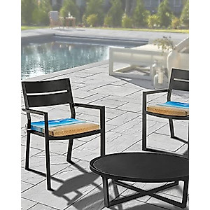 Waterproof Patio Chair Seat Covers Beach Themed Beautiful Blue Sky and Sea 2 Pack Outdoor Cushion Covers,Removable Cushion Slipcovers for Dining Room,Garden,Beach 20x18x4 Inch