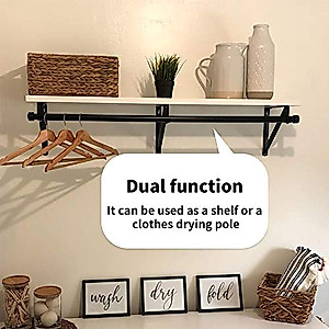 Heavy Duty Closet Rod & Shelf Brackets Clothes Hanger Pole Support Bracket Black 3 Pack