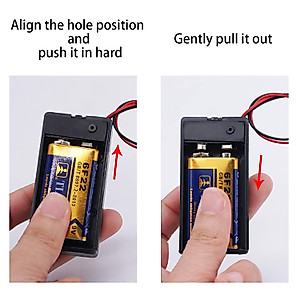 TWTADE 4Pcs Battery Holder with ON/Off Switch 9V Battery Case Box with Leads I-014