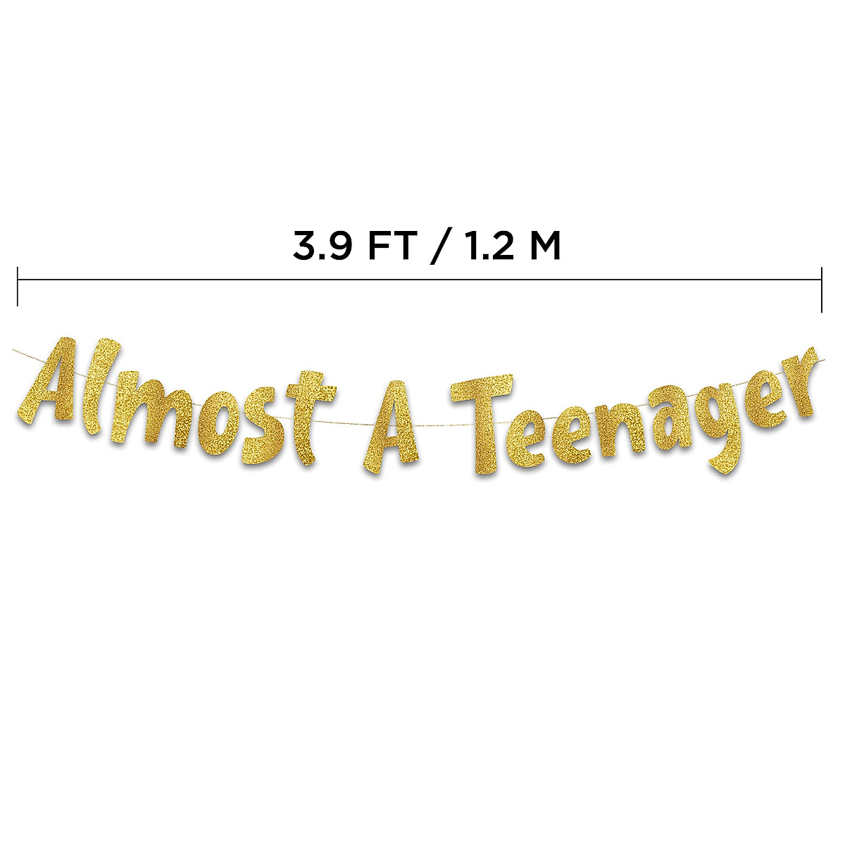 12th Birthday Gold Glitter Banner - Happy 12th Birthday Party Decorations, Supplies and Favors - 12th Wedding Anniversary Decorations