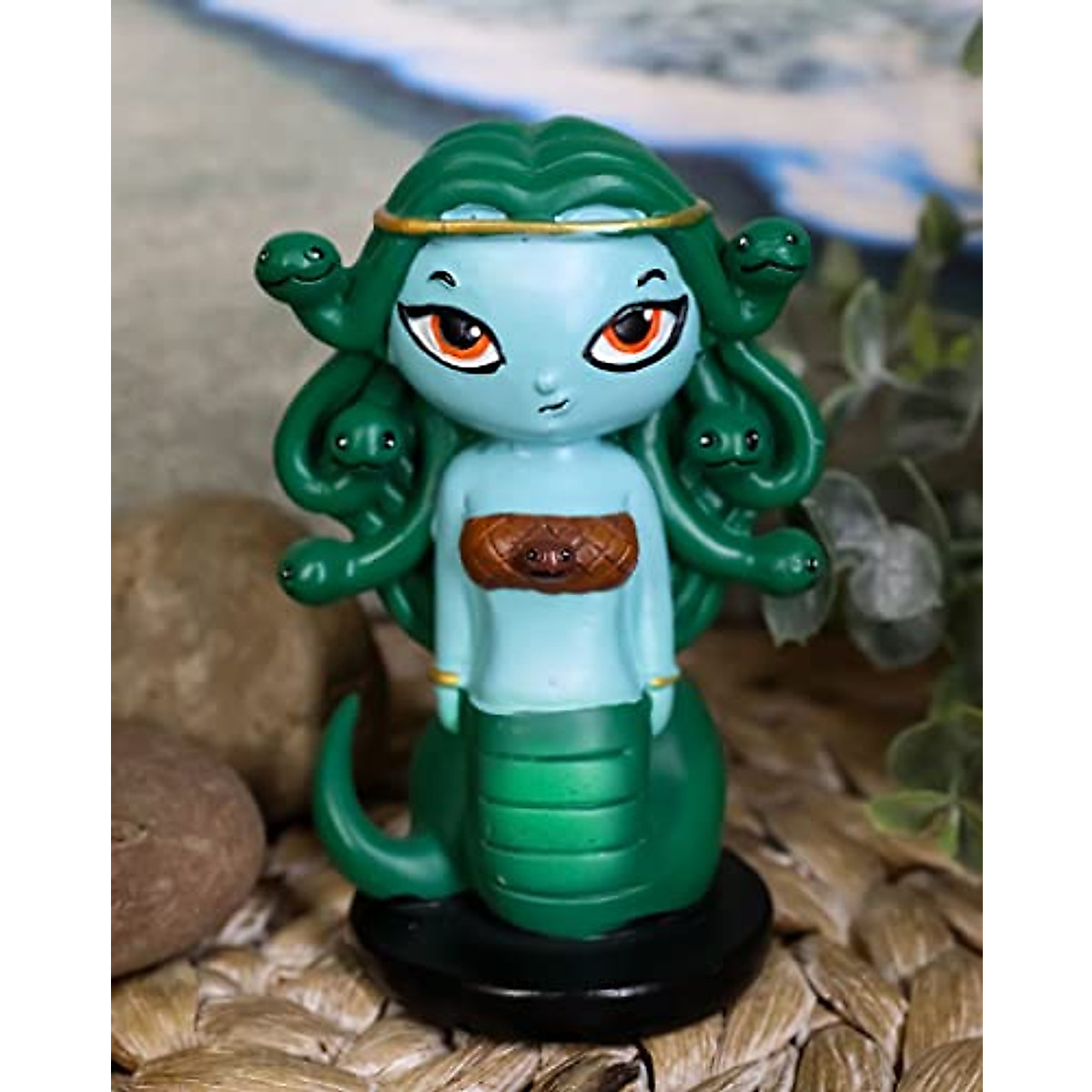 Ebros Gift Greekies Collection Greek Mythology Goddess Medusa with Gorgon Snake Tail Statue 3.75" Tall Stone Gaze Death Stare Seductress Collectible Figurine Ancient Zodiac Mythology