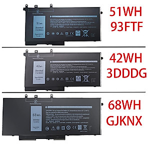 51Wh 93FTF Laptop Battery for Dell Latitude 5280 5480 5580 5590 5490 5288 5290 5290 5488 5495 E5280 E5480 E5580 E5490 E5590 E5480 E5290 E5591 Precision 15 3520 3530 D4CMT 83XPC 4YFVG 3DDDG