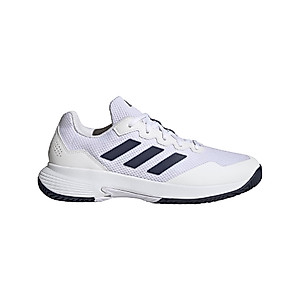 adidas Men's GameCourt 2 Tennis Shoe, White/Team Navy Blue/White, 10.5
