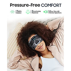 MUSICOZY Sleep Headphones Bluetooth Headband, Wireless Sleeping Headphones Music Sport Headbands, Long Time Play Sleeping Headsets Built-in Thin Speakers, Skulls Design for Sleeping Yogo