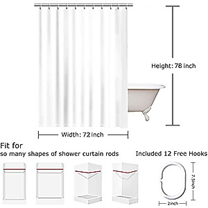 Lacfiora Bathroom Shower Curtains Set Ink Painting Repeating Winter Season Watercolor Cold Hand Painted Blue Backdrop Sky Beauty Fashion Shower Curtain Waterproof Fabric with Hooks 72 x 78 Inches