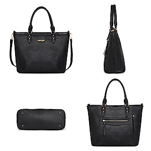 Montana West Tote Bag for Women Zipper Large Tote Purse Adjustable Strap Work Top Satchel Handbag Shoulder Hobo