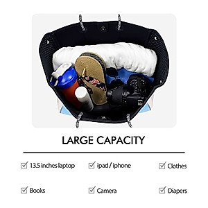 Hirooms Neoprene Tote Bag Multipurpose Beach Bag Travel Shoulder Bag for Women & Men (Blue)