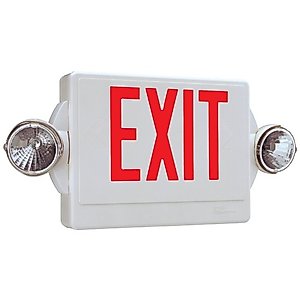 Lithonia Lighting LHQMSW1R 120/277 RED Quantum Red LED Combo Exit/Emergency Light with Back-Up Battery
