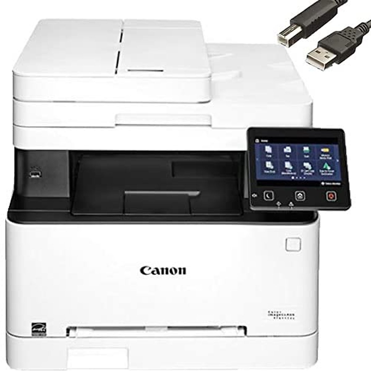 Canon imageCLASS MF644Cdw Wireless Laser All-in-One Color Printer, Print Scan Copy Fax, Automatic Duplex Document Feeder, 22 ppm, 600 x 600 dpi, Works with Alexa, Bundle with JAWFOAL Printer Cable.