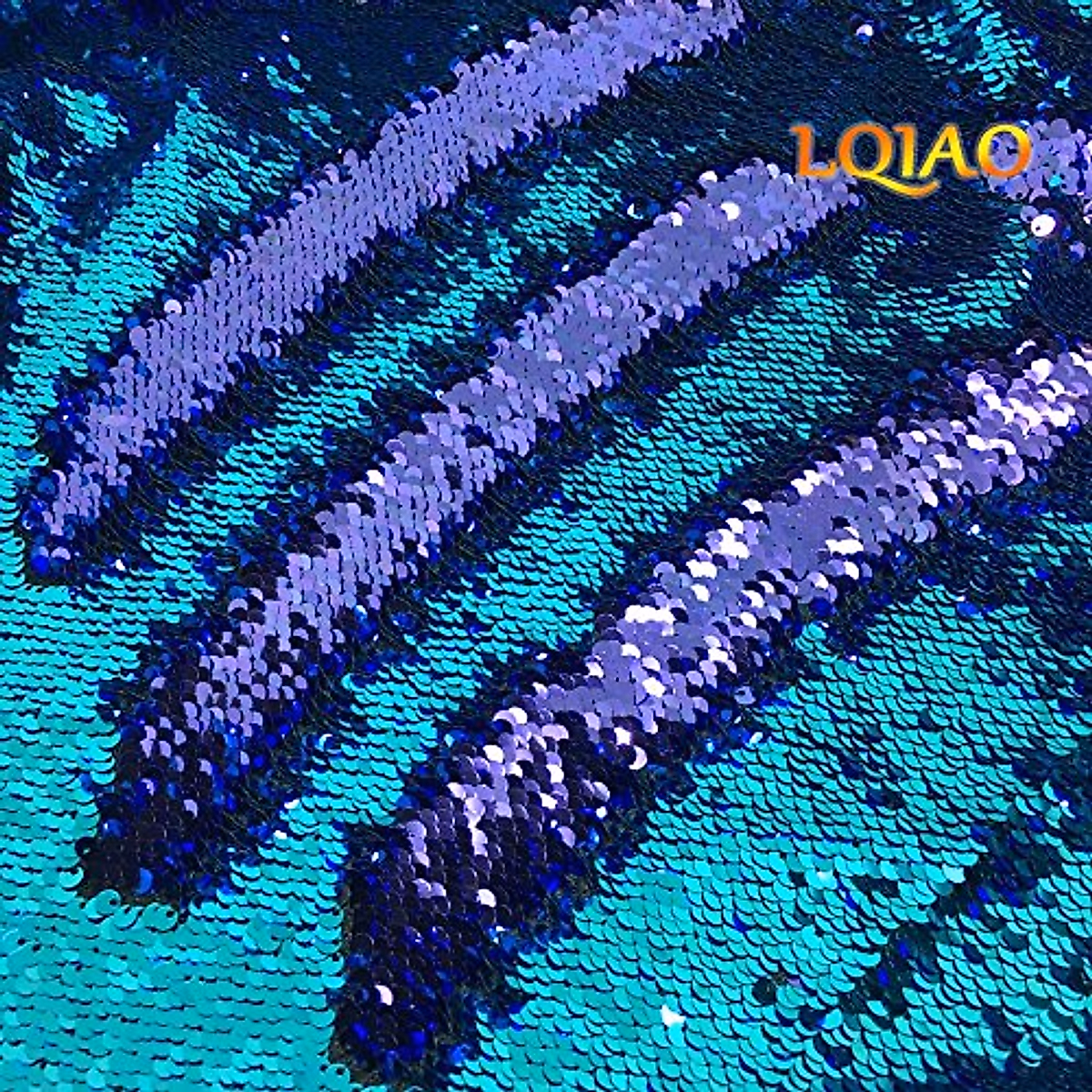 Turquoise Purple-Sequin Fabric Flip UP Reversible Sequin Fabric Shimmer Sewing Fabric Mermaid Sequins Fabric-Two Tone Sold by Half Yard