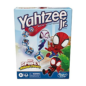 Hasbro Gaming Spidey and His Amazing Friends Yahtzee Jr.Marvel Edition Board Game for Kids, Ages 4 and Up (Amazon Exclusive)