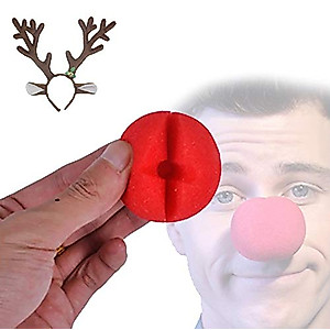 Reindeer Antlers Headbands with Red Nose for Adults Teens Christmas Santa Holiday Parties (One size, Deer)