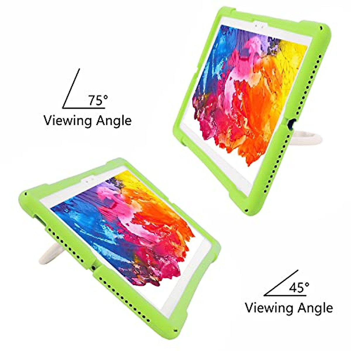 Tablet PC Case Kids Case Compatible with Samsung Galaxy Tab S7 FE 12.4 inch 2021 (SM-T730/T736),Soft Silicone Lightweight Case,with Hand Strap Shoulder Belt Rotatable Stand Cover Protective Cover (Co