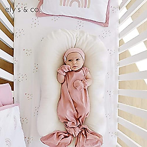 Ely’s & Co. Crib Sheet 1-Pack Combed Jersey Cotton for Baby Girl — (Pink Raindrops)