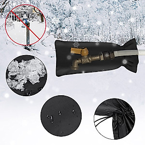 Outdoor Faucet Cover Socks for Winter Freeze Protection, Homsky 28" L x 15"W Large Faucet Covers for Outside, Reusable Outdoor Yard Spigot Cover, Antifreeze Long Water Insulated Faucet Cover Socks