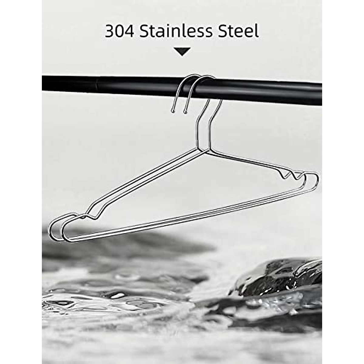 【5-Pack】 WAIKAS Clothes Hanger 304 Stainless Steel 42cm