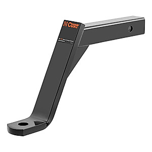 CURT 45112 Class 3 Trailer Hitch Ball Mount, Fits 2-Inch Receiver, 5,000 lbs, 1-Inch Hole, 10-Inch Drop, Gloss Black Powder Coat