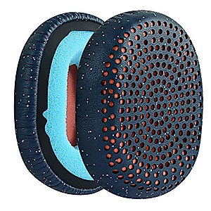 Geekria QuickFit Replacement Ear Pads for Skullcandy Riff Wireless Headphones Ear Cushions, Headset Earpads, Ear Cups Repair Parts (Blue)