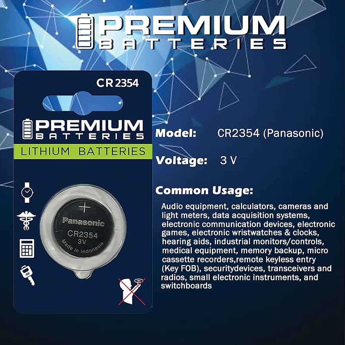 Premium CR2354 3V Lithium Coin Cell - Japanese Engineered High Capacity Batteries (1 Pack)