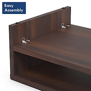 FITUEYES Monitor Stand - 2 Tier Computer Monitor Riser with 16.7 Inch Shelf, Wood Desktop Stand for Laptop Computer Screen, Desk Organization, Office Supplies