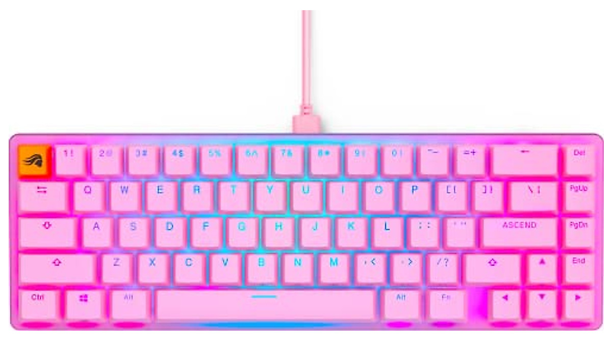 Glorious Pink Gaming Keyboard - Custom 65% TKL Compact