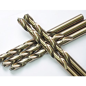DRILLFORCE 5PCS 31/64" Inch HSS General Purpose Heavy Duty Jobber Cobalt Twist Drill Bits,Ideal for Drilling on mild Steel, Copper, Aluminum, Zinc Alloy etc.