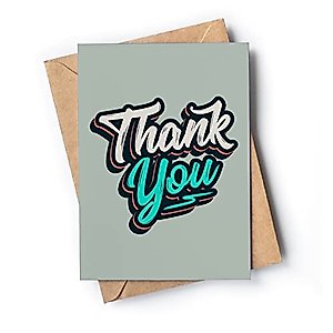 Individual Thank You card with envelope for any occasion | Awesome present idea to show gratitude for her or him | Perfect card to say thank you to a family member, a member of your staff or a friend