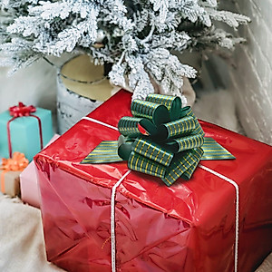 Christmas Gift Wrap Bows, Pull Bows with Ribbon for Gift Wrapping, 24 Pcs Foil Bows Assorted Patterns, Vintage Decoration for Holiday Present, Baskets, Bottle, Book, Bouquet(Easy to Assemble) (24)