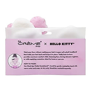 The Crème Shop Plush Spa Headband with Hello Kitty's Signature Bow (Pink) | Cruelty-Free & Vegan