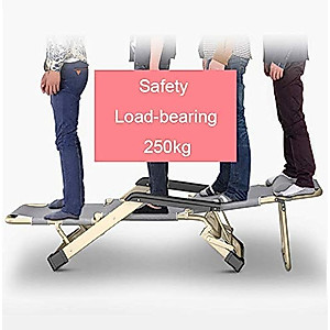 SikrEa Office Desk Chair Recliner Outdoor Garden Foldable Home Office Chair Lounger with Headrest, Deck Chairs Loungers for 550 Lb Capacity of Beach Camping - Gray