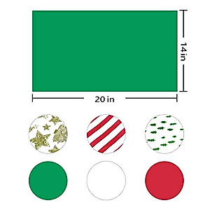 KLATIE Christmas Tissue Paper, Assorted Design Gift Wrapping Paper 120 Sheets, 20” X 14”, including Red, Green, White, Christmas Trees, Stripe Design, Tissue Paper for Gift Bags, Christmas Wrapping.