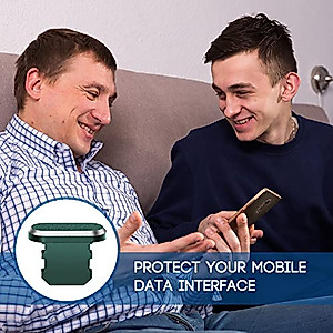 Weewooday 4 Pieces Anti Dust Plugs Compatible with iPhone 11, 12, 13, 14, Pro, Max/x/xs/xr, 7, 8 Plus, iPad Mini/Air, Protects Charging Dust Cover(Midnight Green)