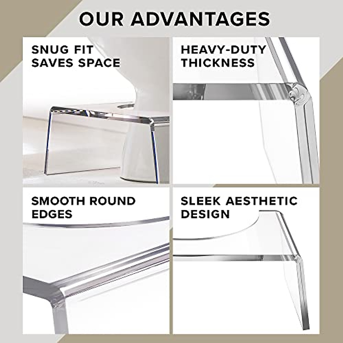 Elavain Clear Acrylic Step Stool for Kids, Toilet Step Stool for Toddlers Potty Training Aid, Modern Foot Stool, Kids Step Stool, Children Bathroom Stool & Toddler Stool Chair for Toilet | 7.5’’ High