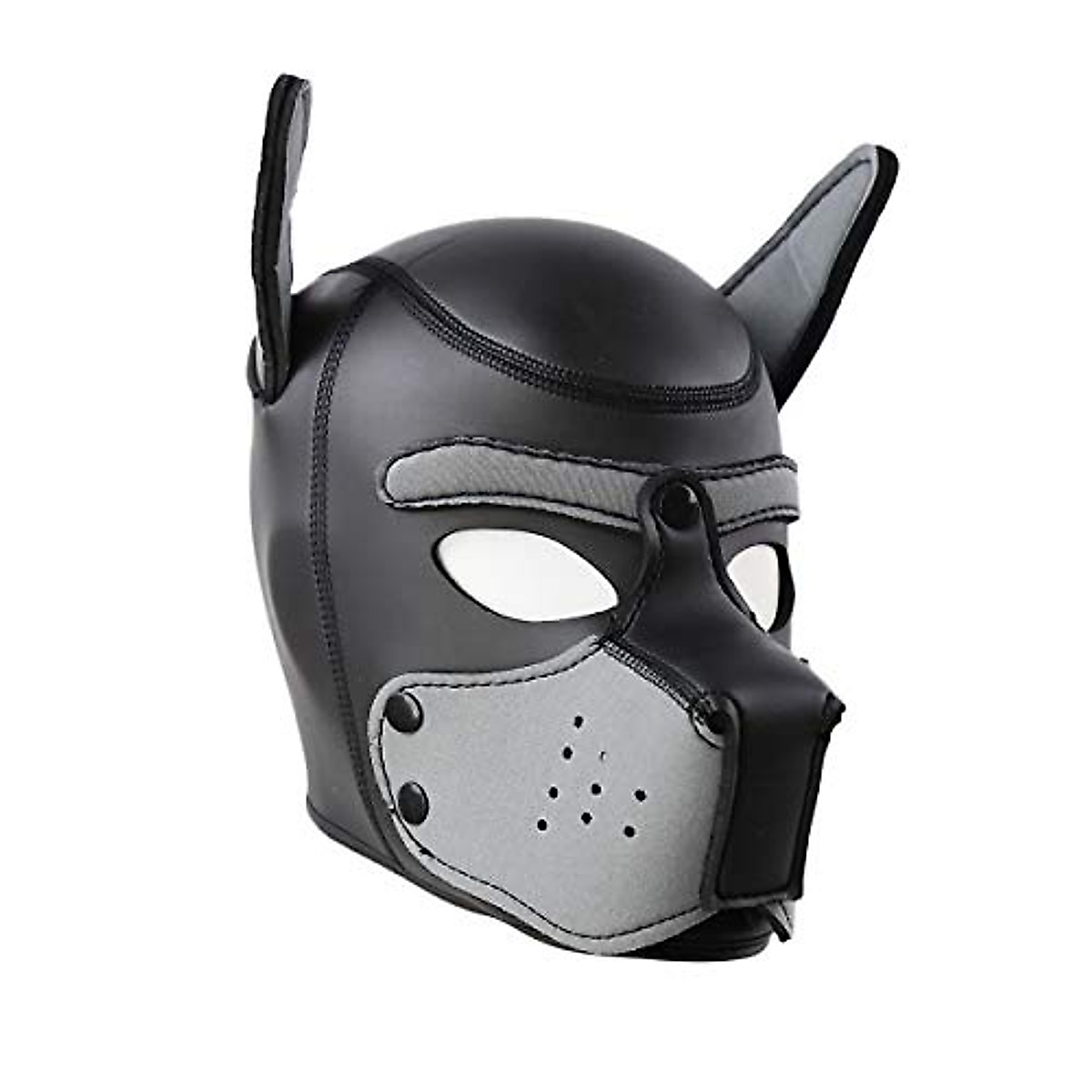 Moleney Adults Neoprene Puppy Hood Mask, Removable Cosplay Dog Full Face Pup Hood Mask