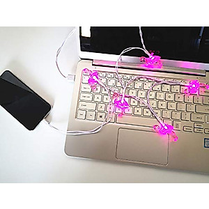 YAGE Tale Pink Flamingo USB Christmas Light Phone Charger Cord Designed for Women 50inch 8LED Compatible with Phone 11,11Pro,11Pro Max,12,12Pro,12Pro Max,13,13Pro,13Pro Max,14,14Pro,14Pro Max etc