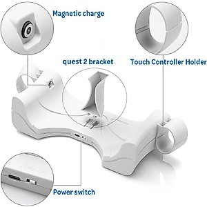 RGEEK Wall Charging Dock for Quest 2, Quest 2 Accessories Charging Station with LED Indicator, High Speed, Fast Charging Dock with Display Stand for Quest 2