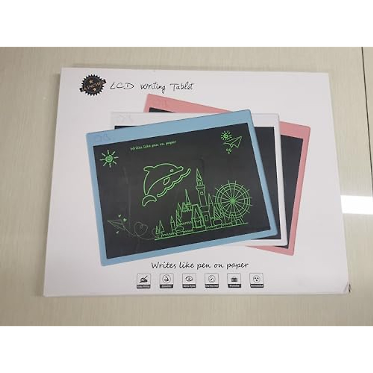 16 Inch Rechargeable LCD Writing Tablet, Erasable & Colorful Doodle Board with Eye-Protecting Large Screen, Educational Learning Toys for 3 4 5 6 7 Year Old Kids, Drawing Tablet Gift for Boys Girls