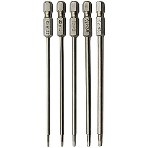 HOPLEX 5PCS RC Hex Bit 1.27mm 1.5mm 2.0mm 2.5mm 3.0mm Hex Head Allen Wrench Drill Bit Set for Screwdrivers Electric Screwgun/Power Drill