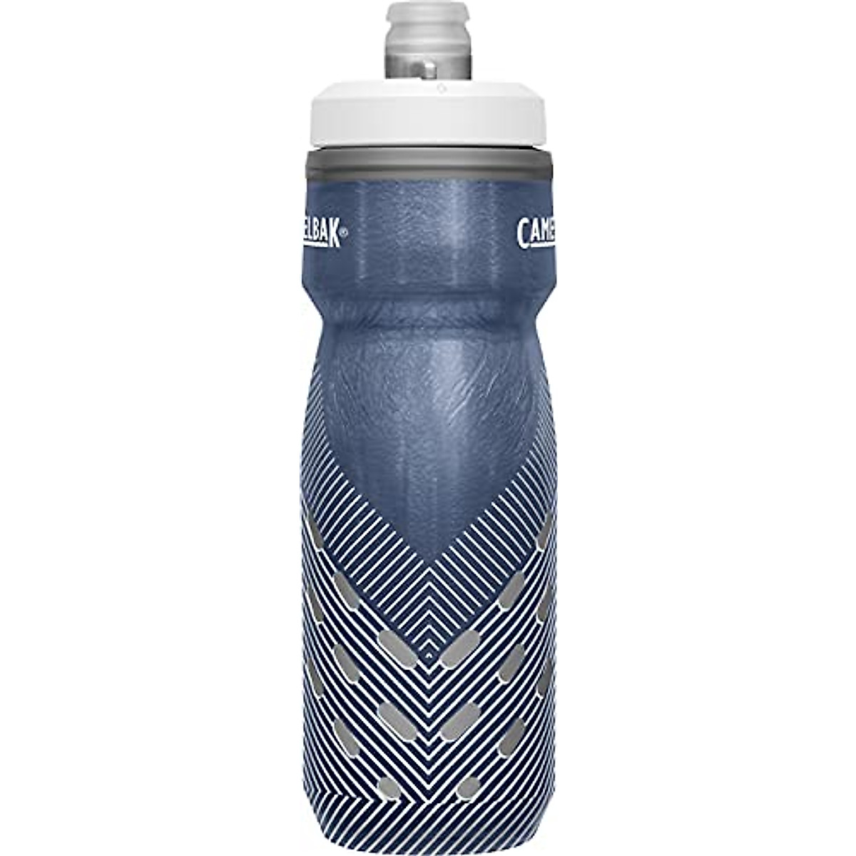 CamelBak Podium Chill Insulated Bike Water Bottle - Easy Squeeze Bottle - Fits Most Bike Cages - 21oz, Navy Perforated
