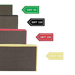 BSRTTOOL Diamond hand pads Foam Backing for Tile Stone Marble Concrete Ceramics Granite Glass Wet Dry (200 Grit)