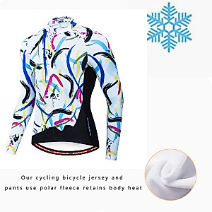 Vgowater Men's Thermal Fleece Long Sleeve Cycling Jersey Soft Bicycle Jacket (Arbitrarily, 3XL)