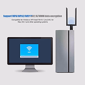 USB Adapter,MT7612 AC USB Dual Band 5G/2.4G Adapter Network Card Dongle Adapter Network Card