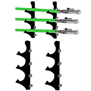 QiXin Lightsaber rack wall-mounted lightsaber rack lightsaber wall-mounted wall mount wall mount bracket-includes hardware 1 set of black 3 layers