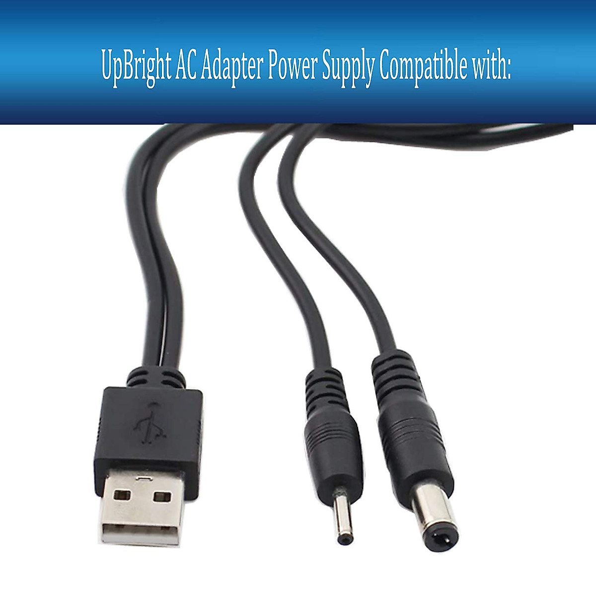 UpBright 5V AC/DC Adapter Wall Charger USB Splitter Cable Dual Charging Cord Compatible with PetTech PT0Z1 PT0Z1A Dog Training Shock Bark Active Collar Pet Tech 1200ft Range Rechargeable Power Supply