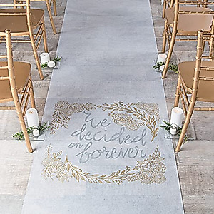 We Decided on Forever Wedding Aisle Runner - 100 feet Long - Beautiful for Rustic and Farmhouse Themed Wedding Decor