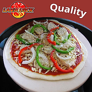 Pizza Baking Stone EXTRA THICK 9/16" x 14 in round Large Big Green Egg BGE genuine earthenware by LavaLock (not BGE brand)